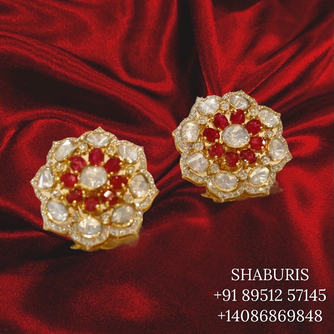 Pure Silver Jewelry Indian ,polki Studs,gold Jewelry Designs Indian Look a Like Gem Stone ...