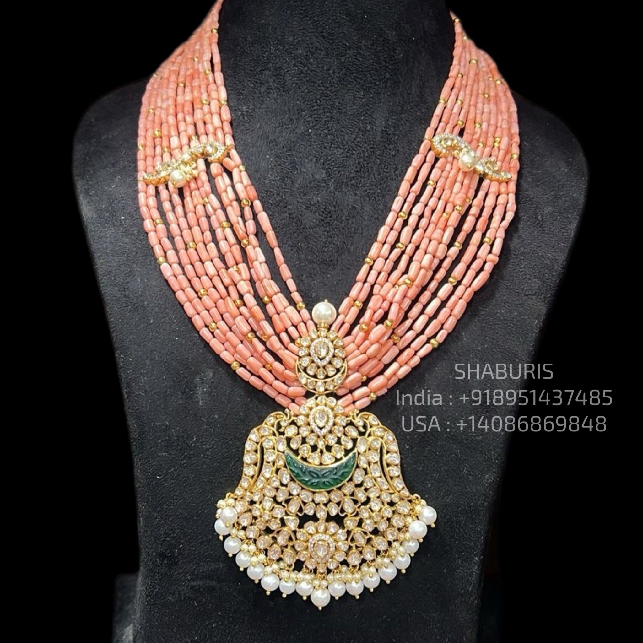 Coral Necklace South Sea Pearls 925 Silver Jewelry Natural Coral ...