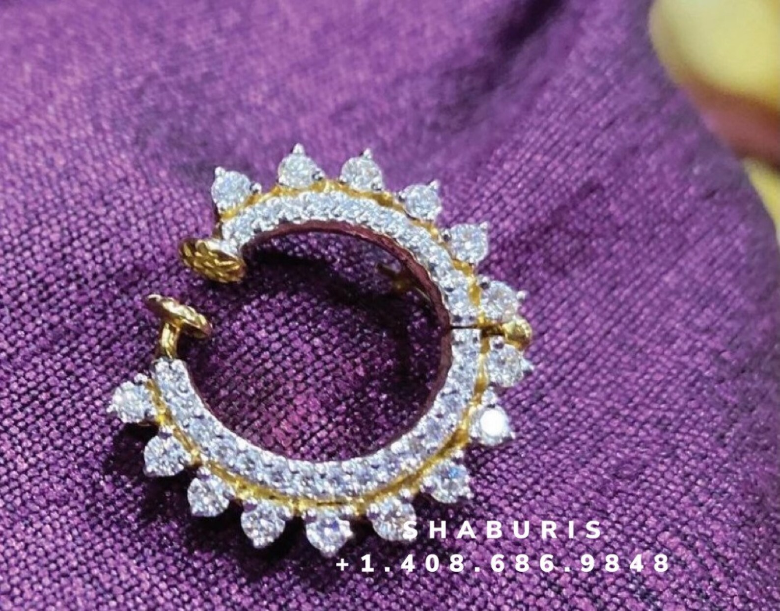 Diamond Nose Ring Nath Mukku Puduka Pure Silver Jewelry Indian Jewelry ...