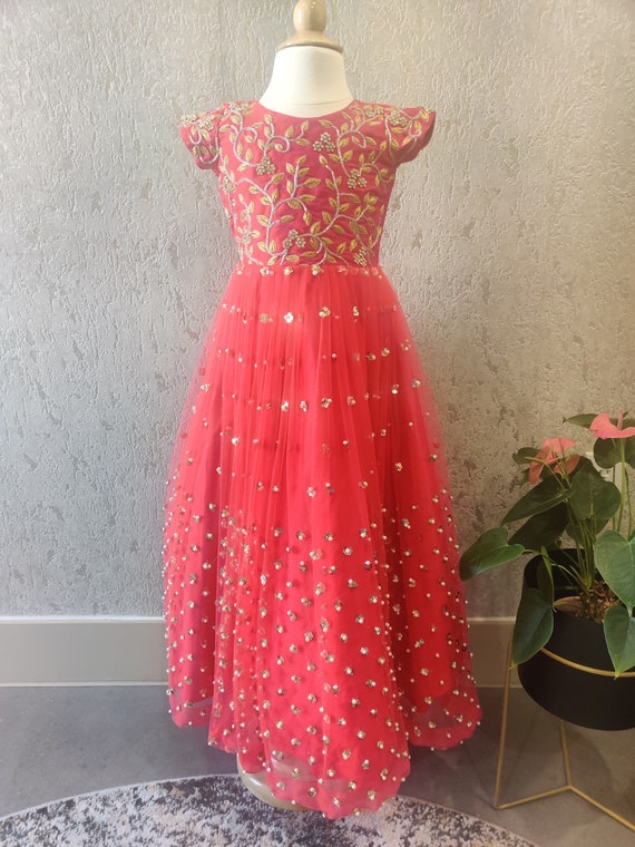 Kids Frock Red Frock Birthday Frock Kinds Indian Dress Ethnic | Etsy
