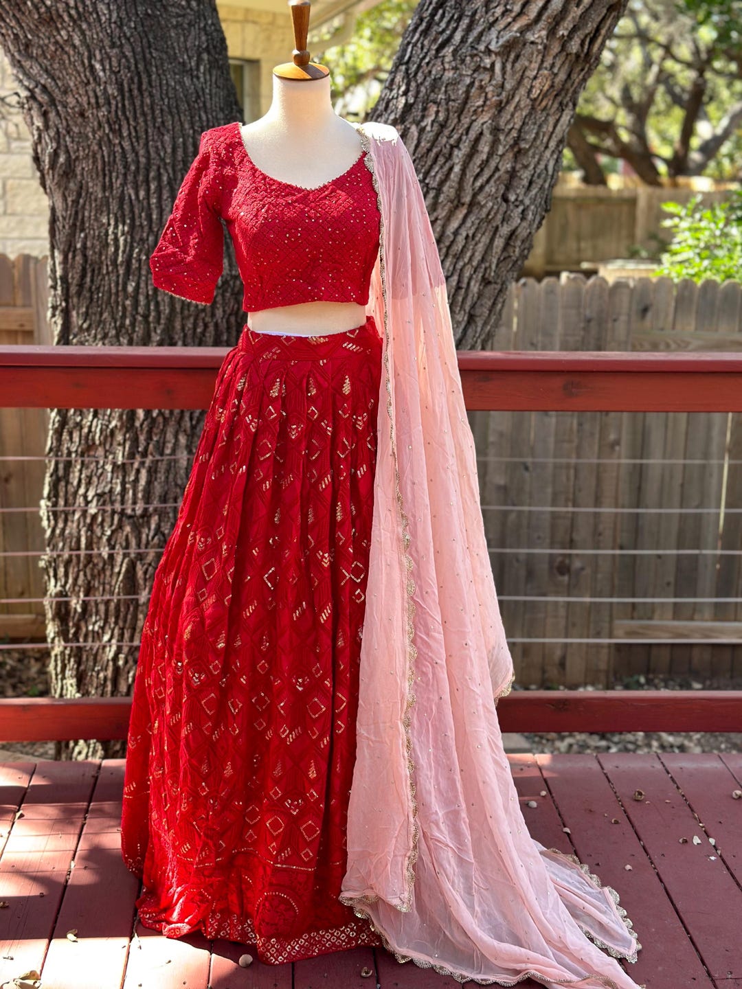 Half Saree Lehenga Ghagra Choli Chikankari Blouse Haldi Lehenga Indian ...