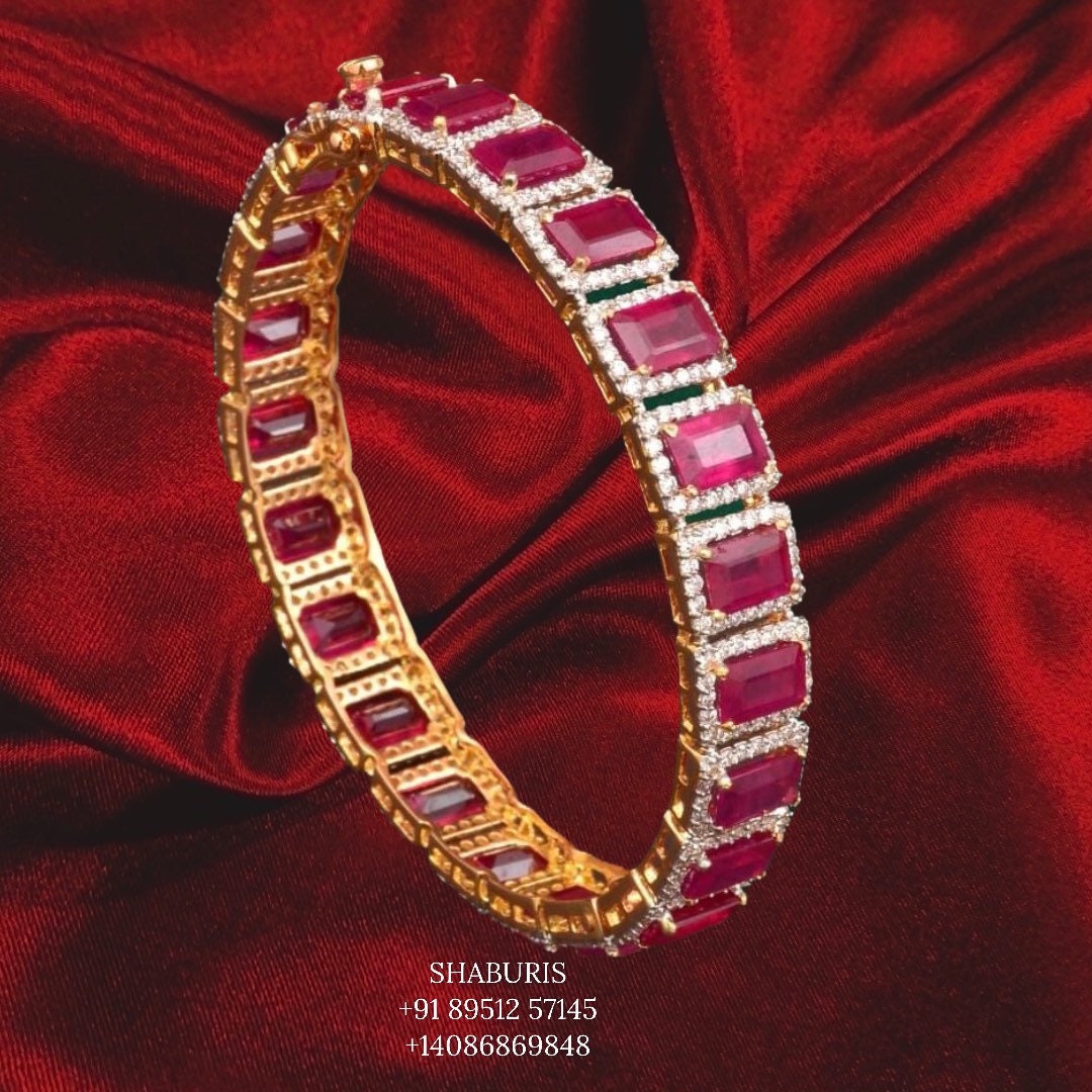 Ruby Bangle Pure Silver Jewelry Indian ,diamond Bangles ,indian Gold ...