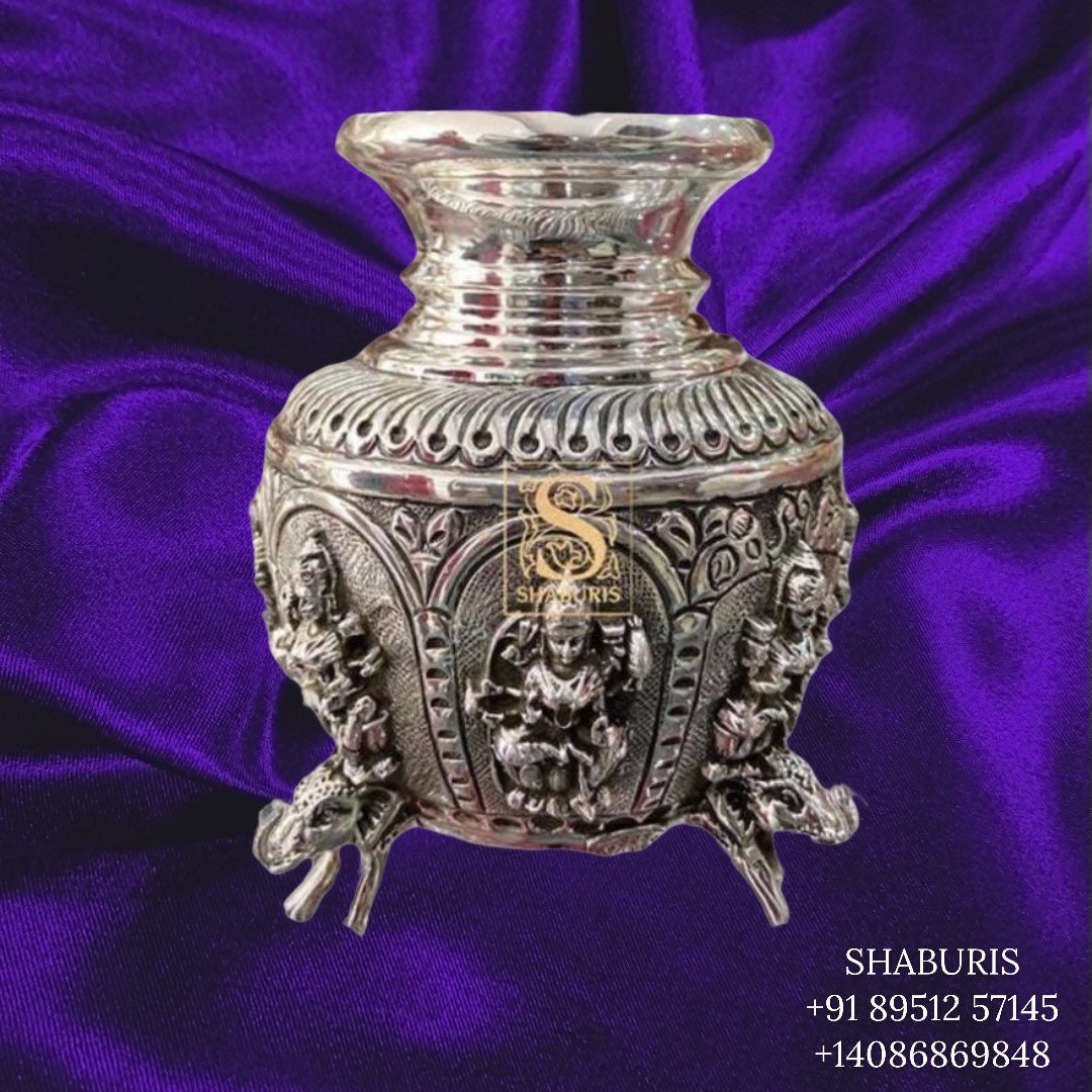 Kalsam in Silver,lakshmi Kalasam,pure Silver Ashta Lakshmi Kalash,pooja ...