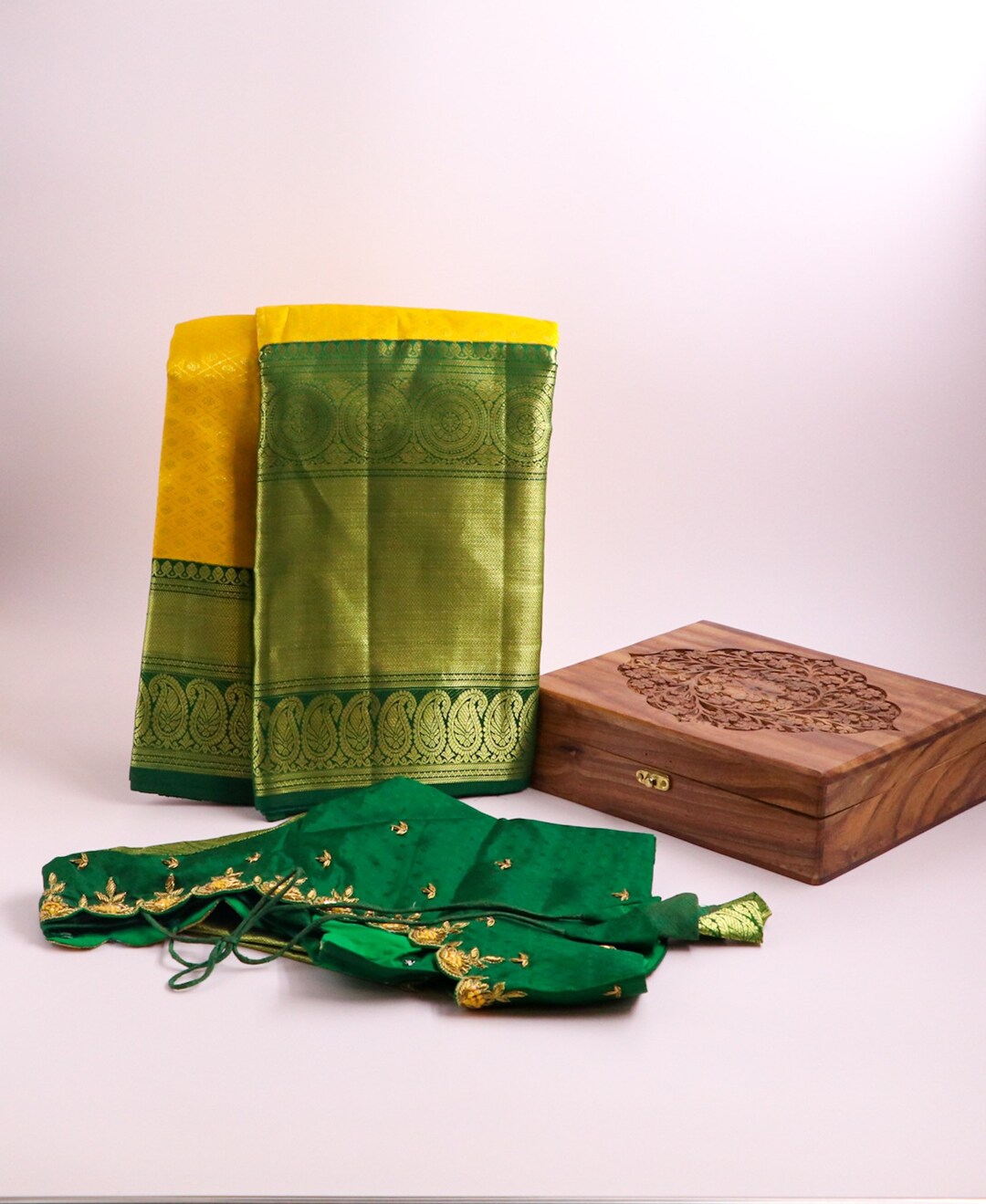 Mango Yellow & Green Pattu Saree Zari Saree Handloom Saree Stitched ...