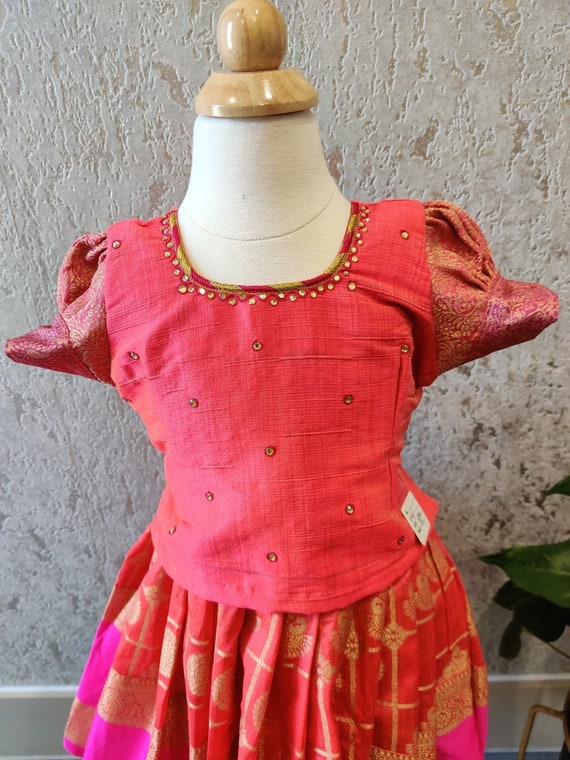 Kids Pavada Kids Pattu Langa Girl Pavada Baby Girl Dress | Etsy