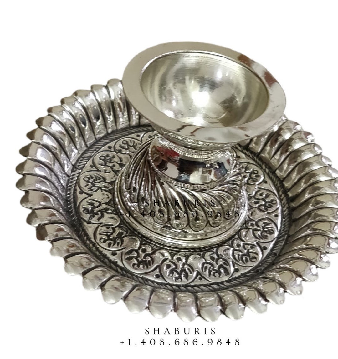 Pure Silver Diya,indian Pooja Articles,pure Silver Articles Indian ...