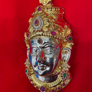 Pure Silver Lakshmi Roopu,lakshmi Mogum in Silver, Lakshmi Mugam Amba ...