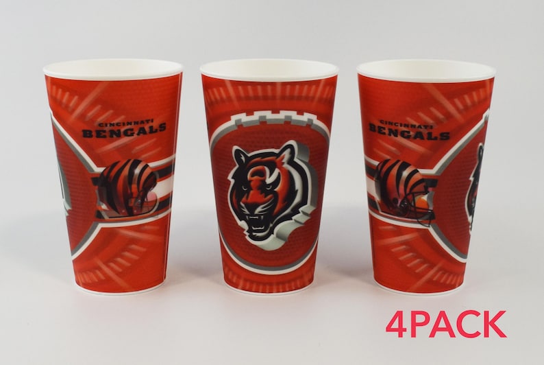 Cincinnati Bengals Plastic Cup 22oz - (PACK OF 4) - Etsy