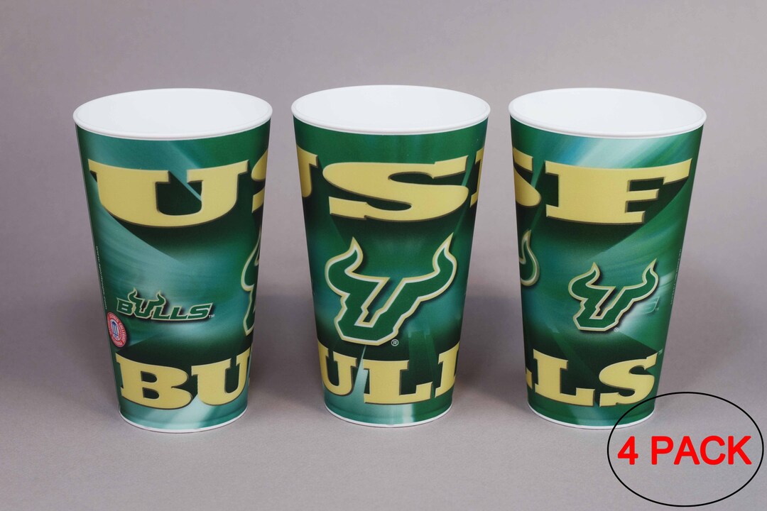 University of South Florida Bulls Plastic Cup 22oz - (PACK OF 4) - Etsy
