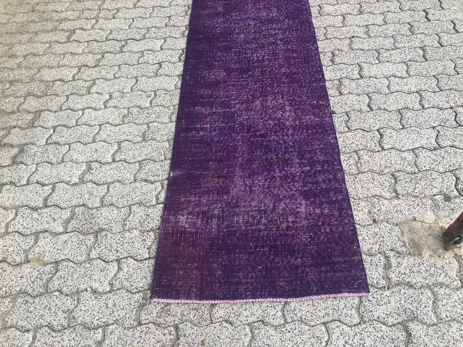 Purple Runner Rug Overdyed Rug 10.3 X 2.3 Feet Turkish - Etsy
