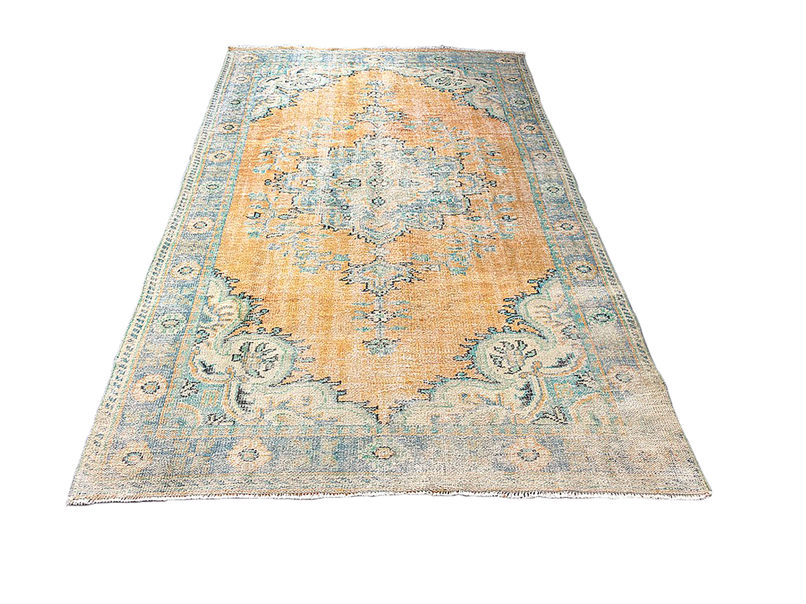 Orange Overdyed Rug 9.3 Ft X 5.6 Ft Area Rug Vintage Orange - Etsy