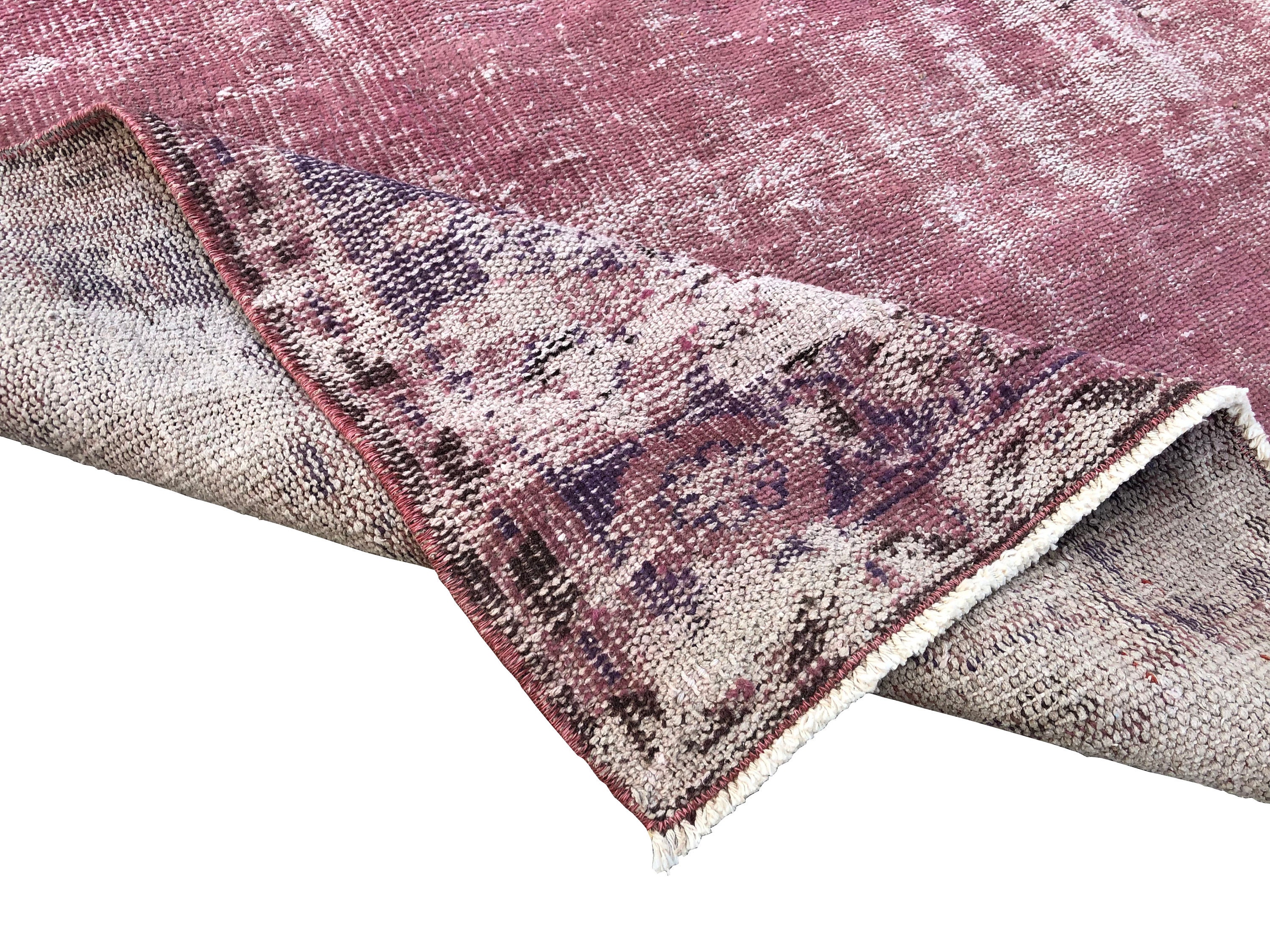 Pink Faded Rug Antique Turkish Rug Distressed Rug 8.6 X 6.7 - Etsy
