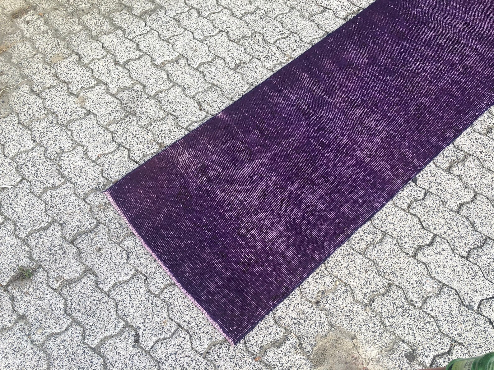 Purple Runner Rug Overdyed Rug 10.3 X 2.3 Feet Turkish - Etsy