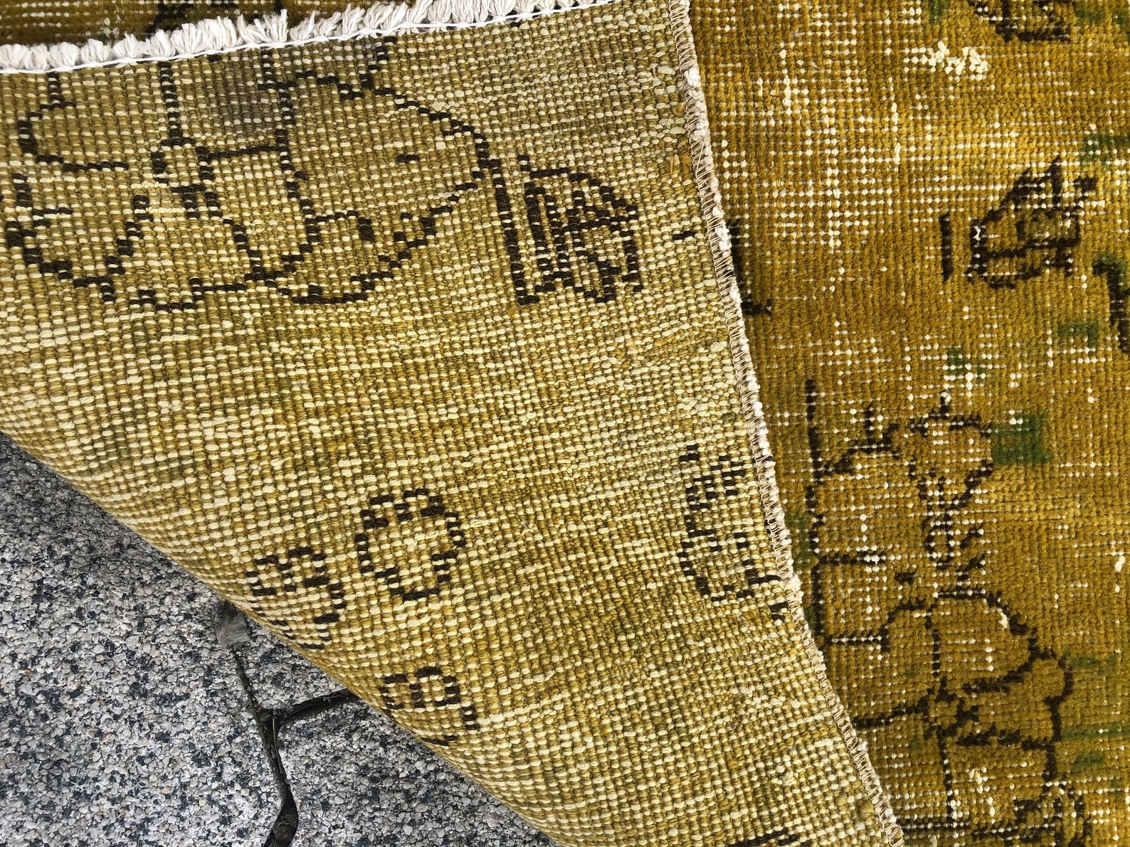 Design Yellow Rug Vintage Turkish Rug Handmade Rug 5 X 2.7 - Etsy