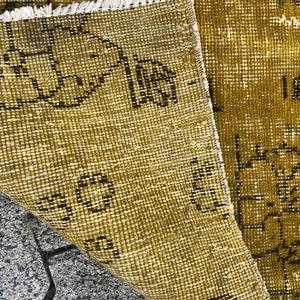 Design Yellow Rug, Vintage Turkish Rug, Handmade Rug, 5 X 2.7 Feet ...