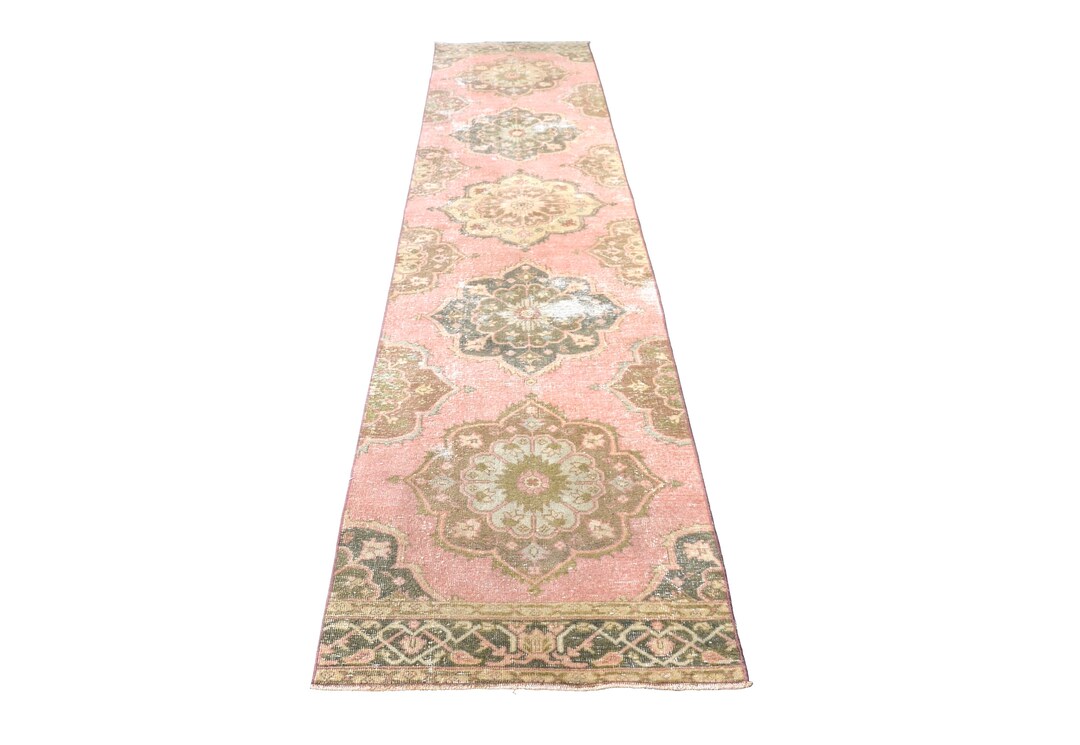 Red Turkish Rug, Ethnic Oushak Runner Rug, 13 X 2.7 Feet, Boho Decor ...