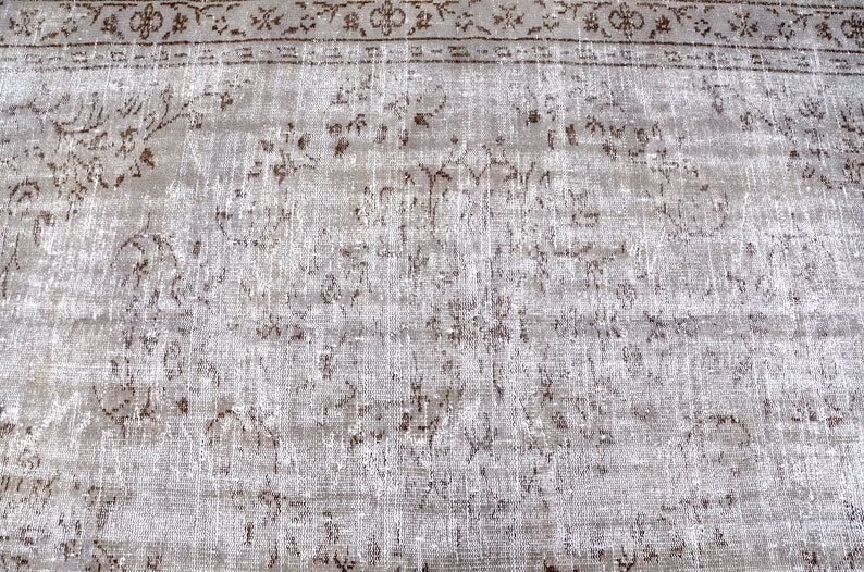 Vintage Gray Rug, Handmade Wool Rug, Turkish Overdyed Gray Rug ...
