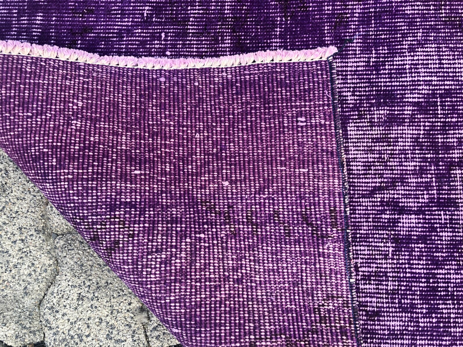 Purple Runner Rug, Overdyed Turkish Rug, 10.2 X 2.3 Feet, Handmade Wool ...