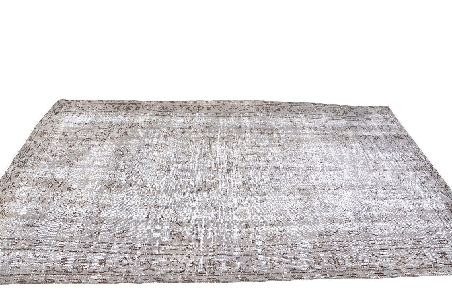 Vintage Gray Rug, Handmade Wool Rug, Turkish Overdyed Gray Rug ...