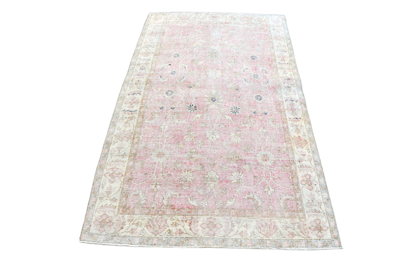 Vintage Turkish 4x7 Rug, Area Wool Modern Botanical Design Rug, 4x6 ...