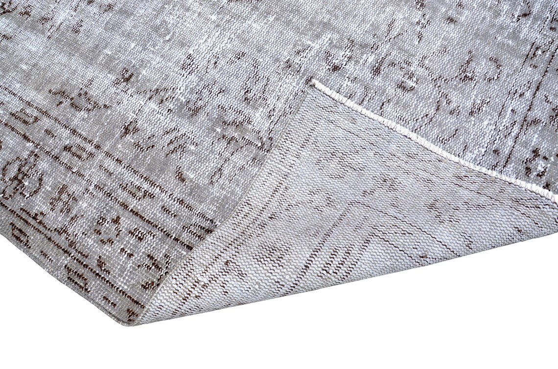 Vintage Gray Rug, Handmade Wool Rug, Turkish Overdyed Gray Rug ...