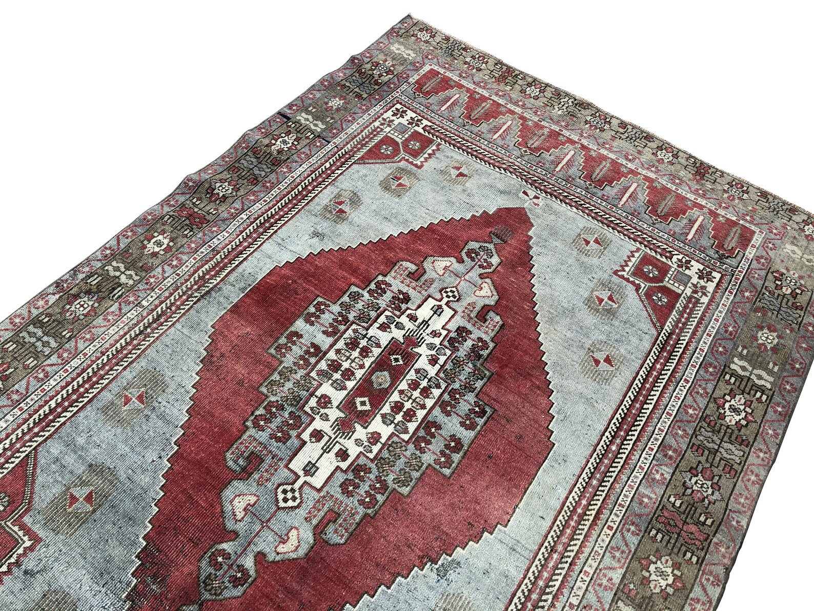 Traditional Turkish Rug, 7.4 X 4.7 Feet, Medallion Design Rug, Oushak ...