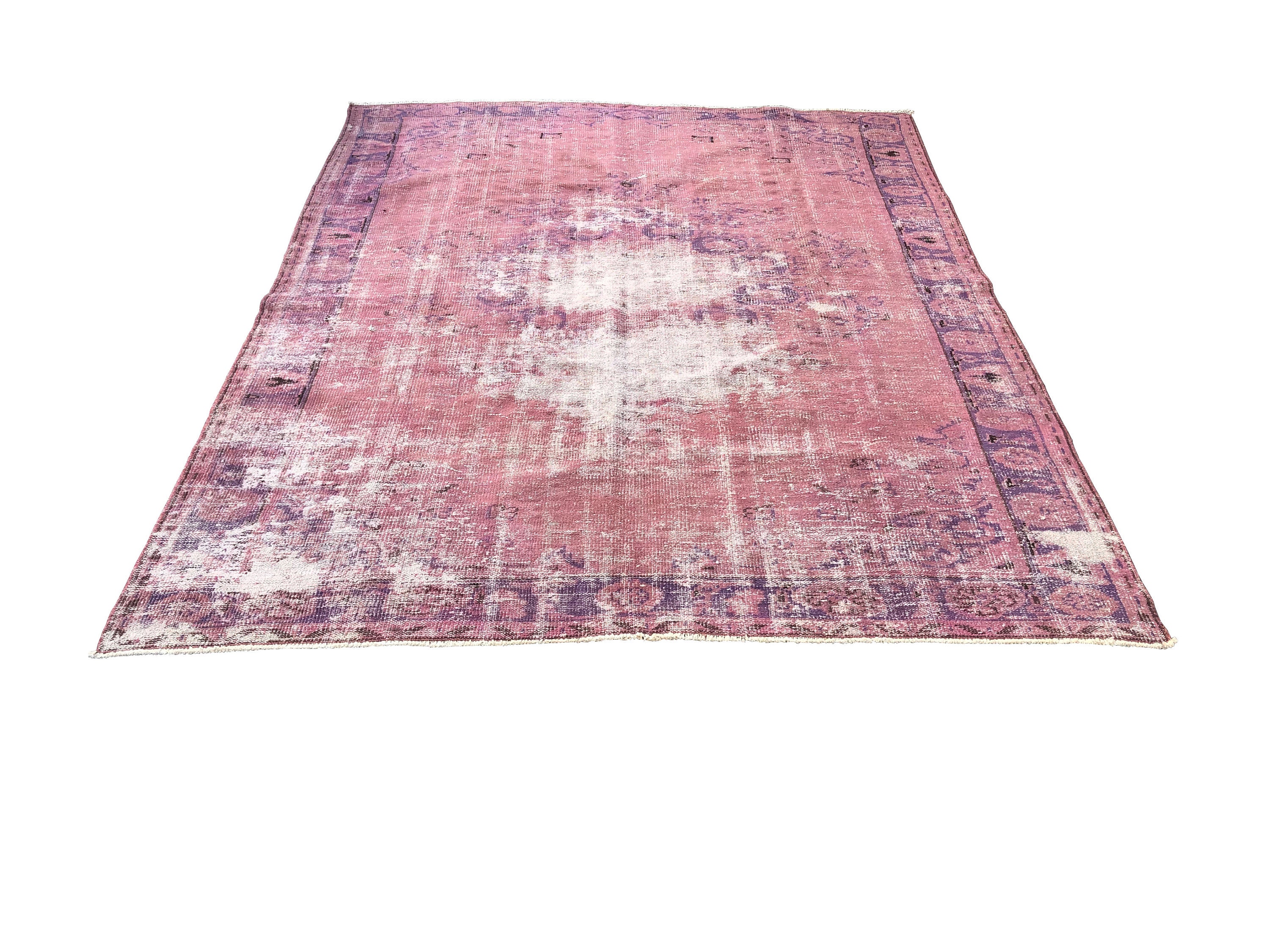 Pink Faded Rug Antique Turkish Rug Distressed Rug 8.6 X 6.7 - Etsy