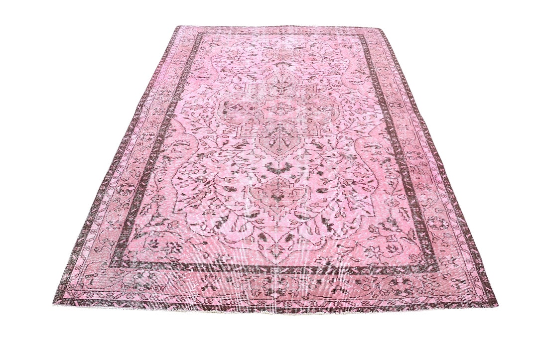 Turkish Decorative Pink Rug Overdyed Carpet Distressed Home - Etsy UK