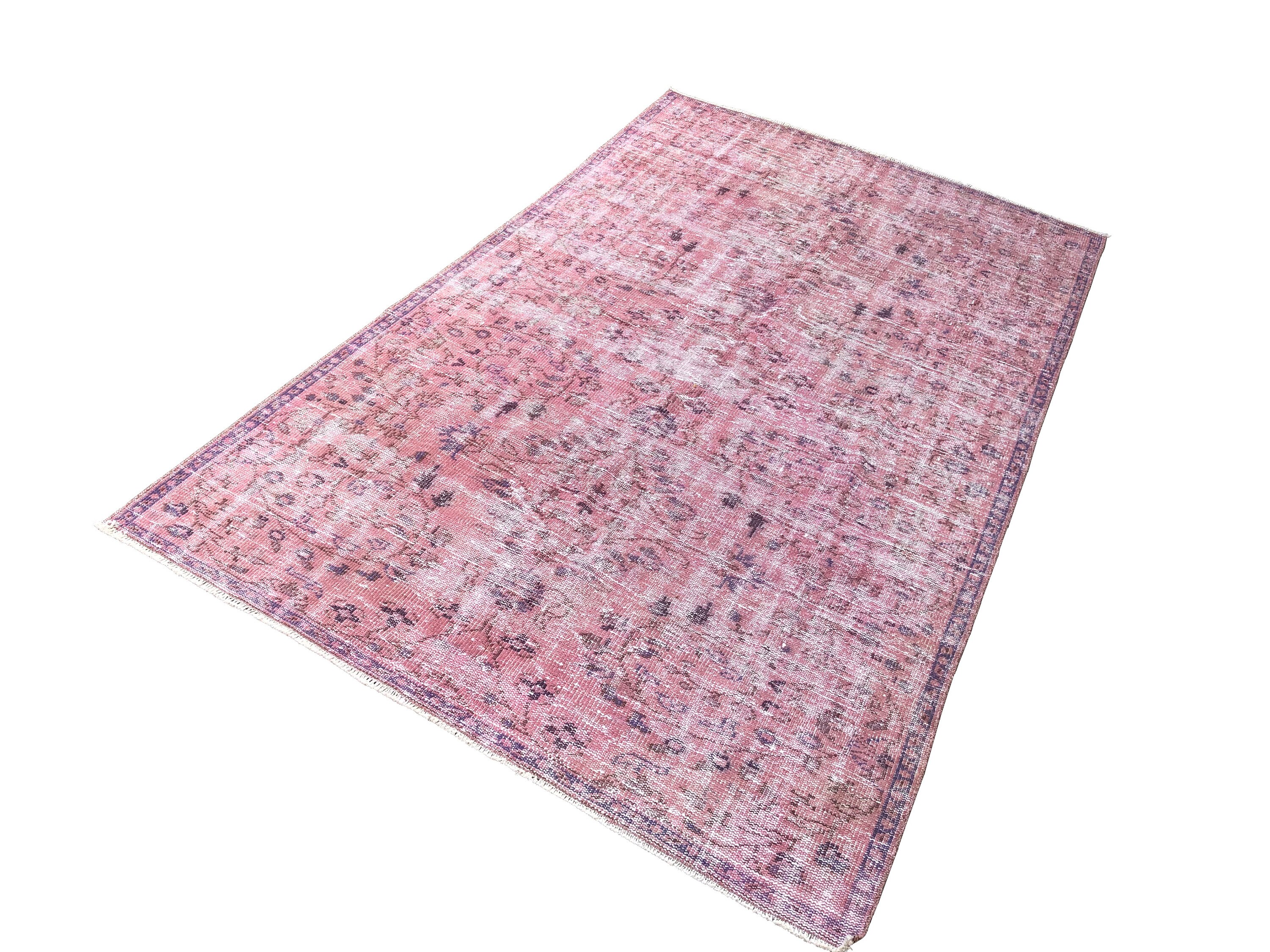 Floral Design Turkish Rug Handmade Carpet 5x8 Ft Pink Area - Etsy