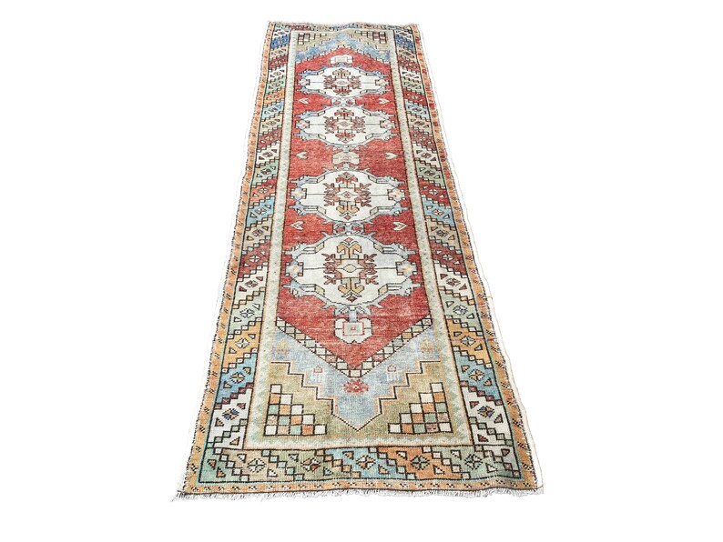 Red Runner Rug, 9.4 X 3.1 Feet, Vintage Rug, Handmade Runner Rug ...