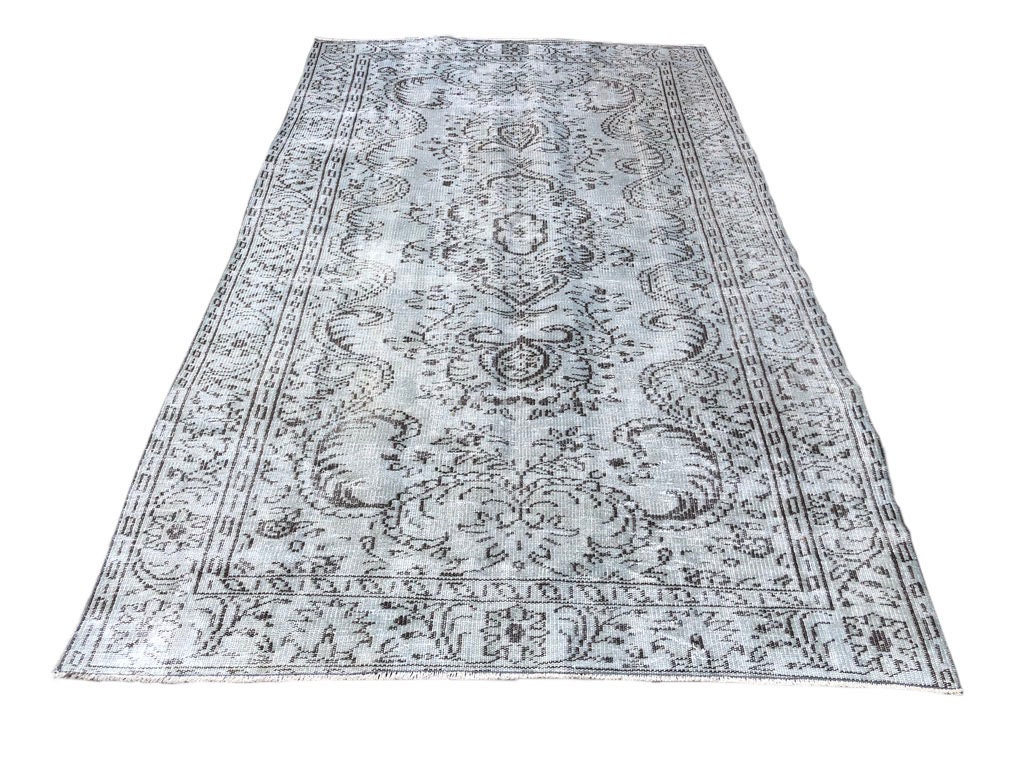 Aqua Blue Vintage Rug, 9.2 X 5.4 Feet, Turkish Overdyed Rug, Decorative ...