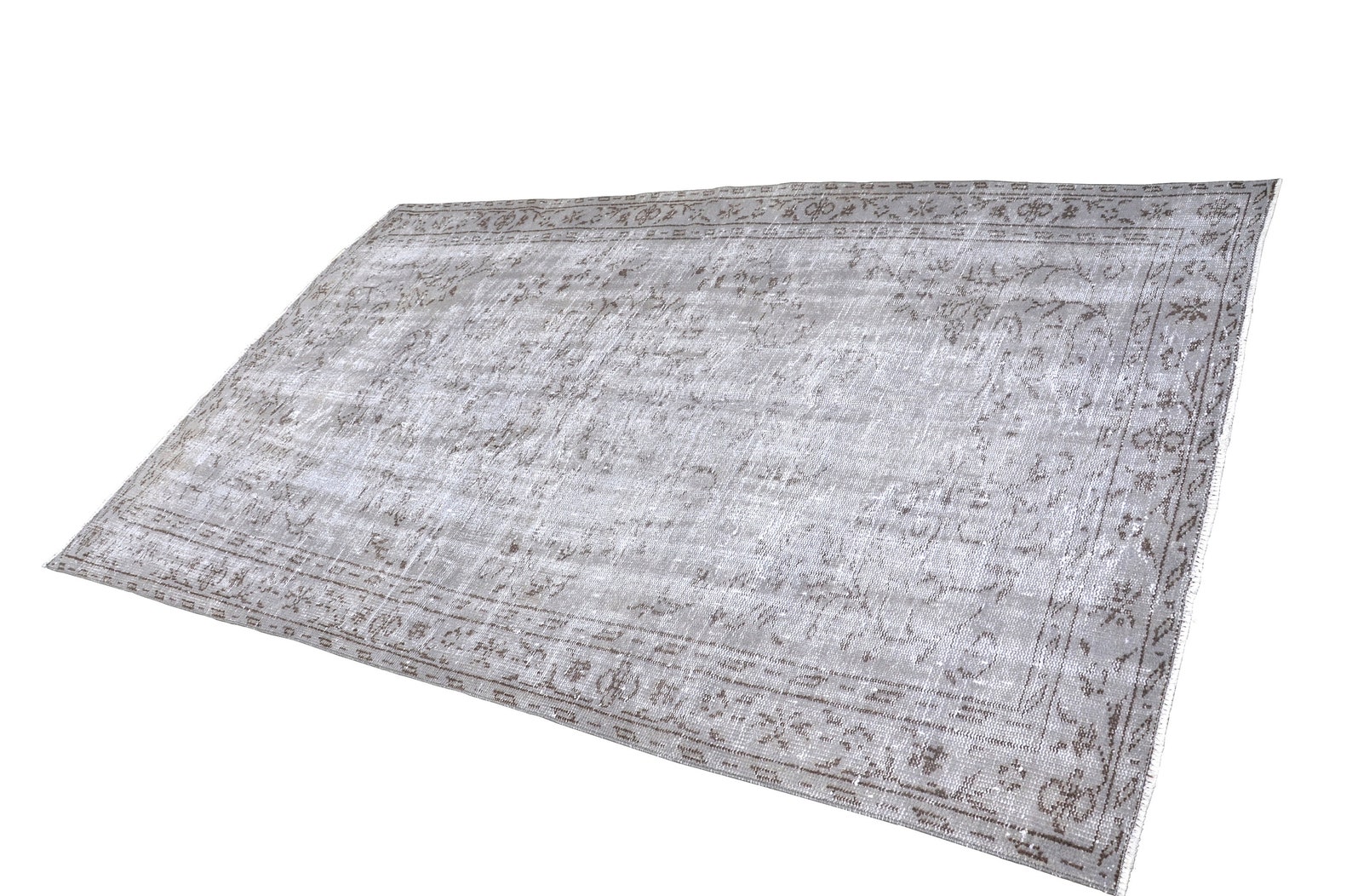 Vintage Gray Rug, Handmade Wool Rug, Turkish Overdyed Gray Rug ...