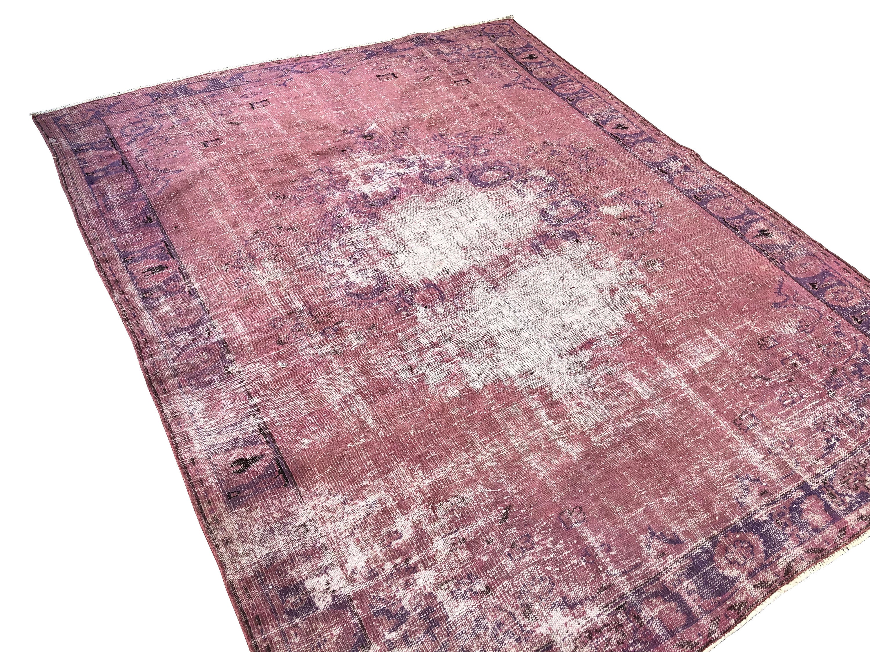 Pink Faded Rug Antique Turkish Rug Distressed Rug 8.6 X 6.7 - Etsy