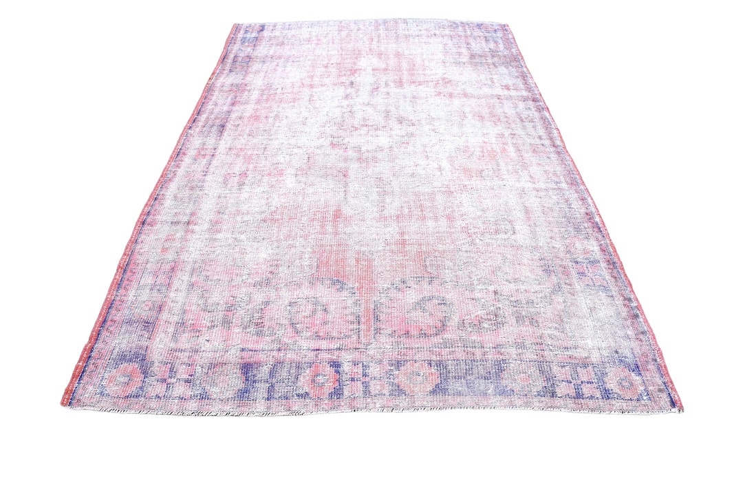 Oushak 6x10 Rug, Low Pile Rug, Living Room Large Area Rug, Handmade ...