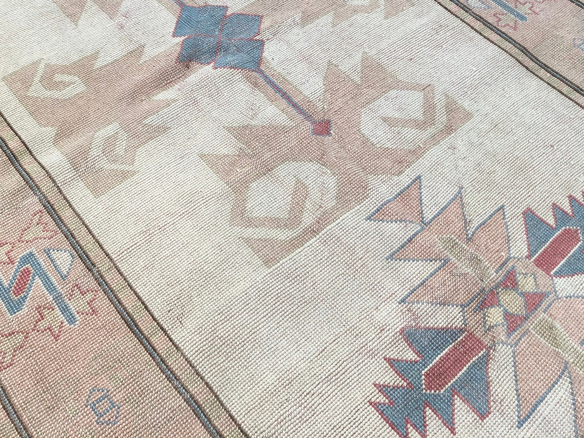 Beige and Pink Oushak Rug, 7.8 X 4.8 Feet, Pastel Turkish Rug, Area Rug ...