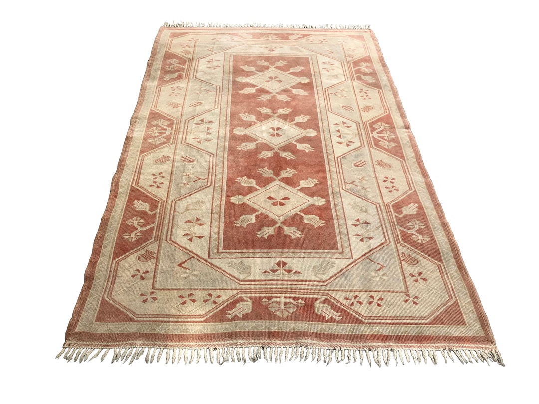 Traditional Rug, Vintage Wool Rug, 7.6 X 4.9 Ft Turkish Rug, Faded ...