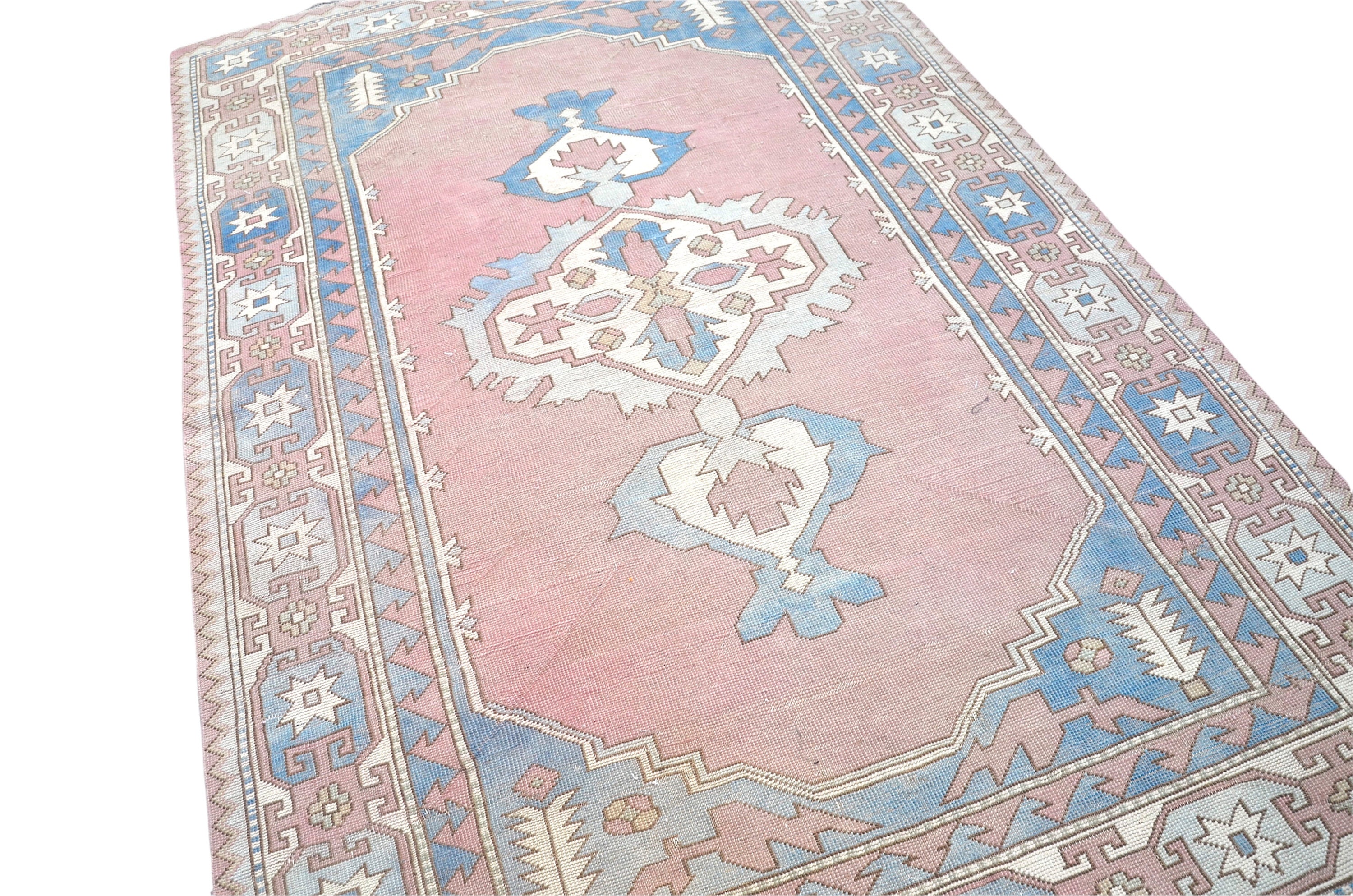 Pale Pink and Blue Rug Turkish Overdyed Rug Oversize Turkish - Etsy