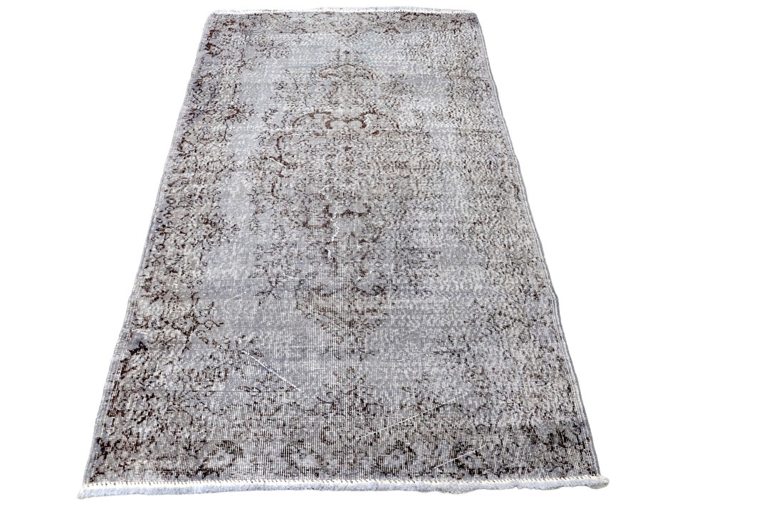 4x7 Gray Modern Vintage Rug, Turkish Handmade Rug, Pale Carpet, Wool ...