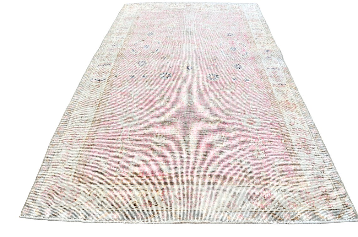 Vintage Turkish 4x7 Rug, Area Wool Modern Botanical Design Rug, 4x6 ...