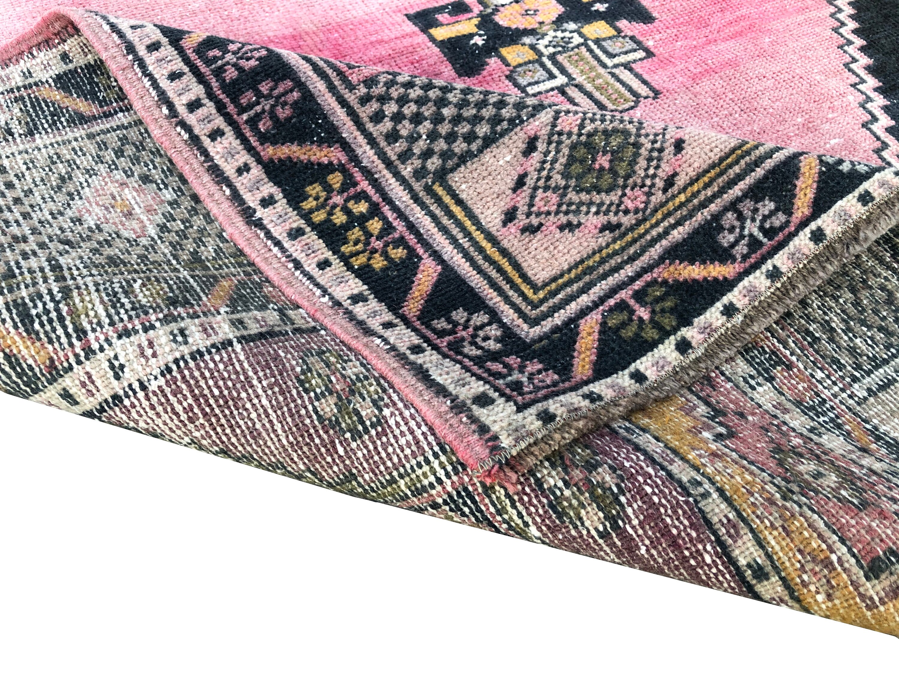 Pink Turkish Rug, Wool Rug, 8.1 X 4.7 Feet, Handmade Rug, Traditional ...