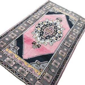 Pink Turkish Rug, Wool Rug, 8.1 X 4.7 Feet, Handmade Rug, Traditional ...