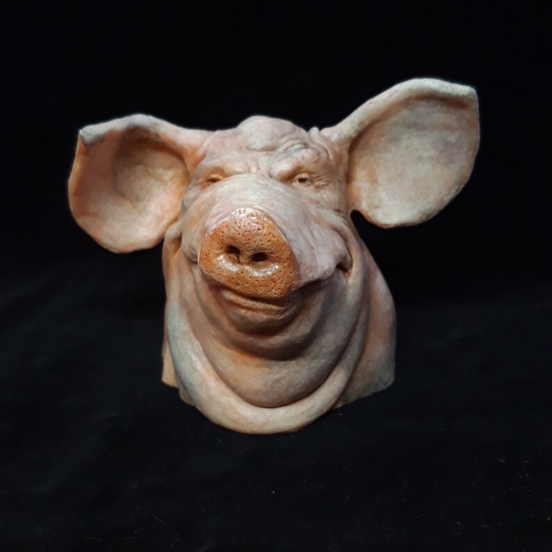 Digruntled Pig. 8.5cm Polymer Clay Ornament. Pig Gift. - Etsy