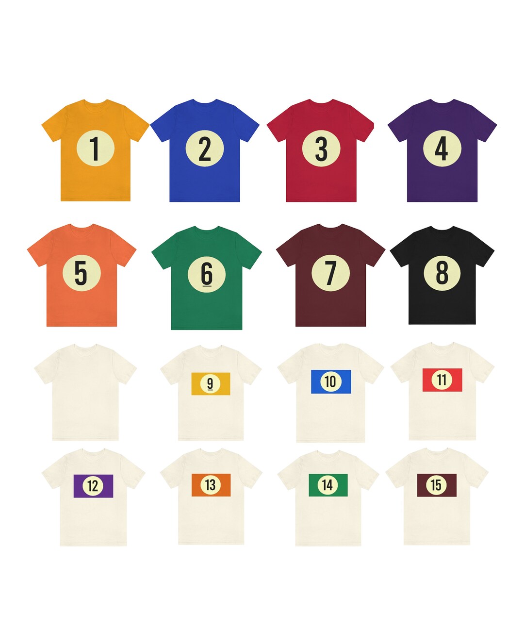 Group Tshirts, Halloween Costumes for Pool Lovers, Pool Table Balls ...