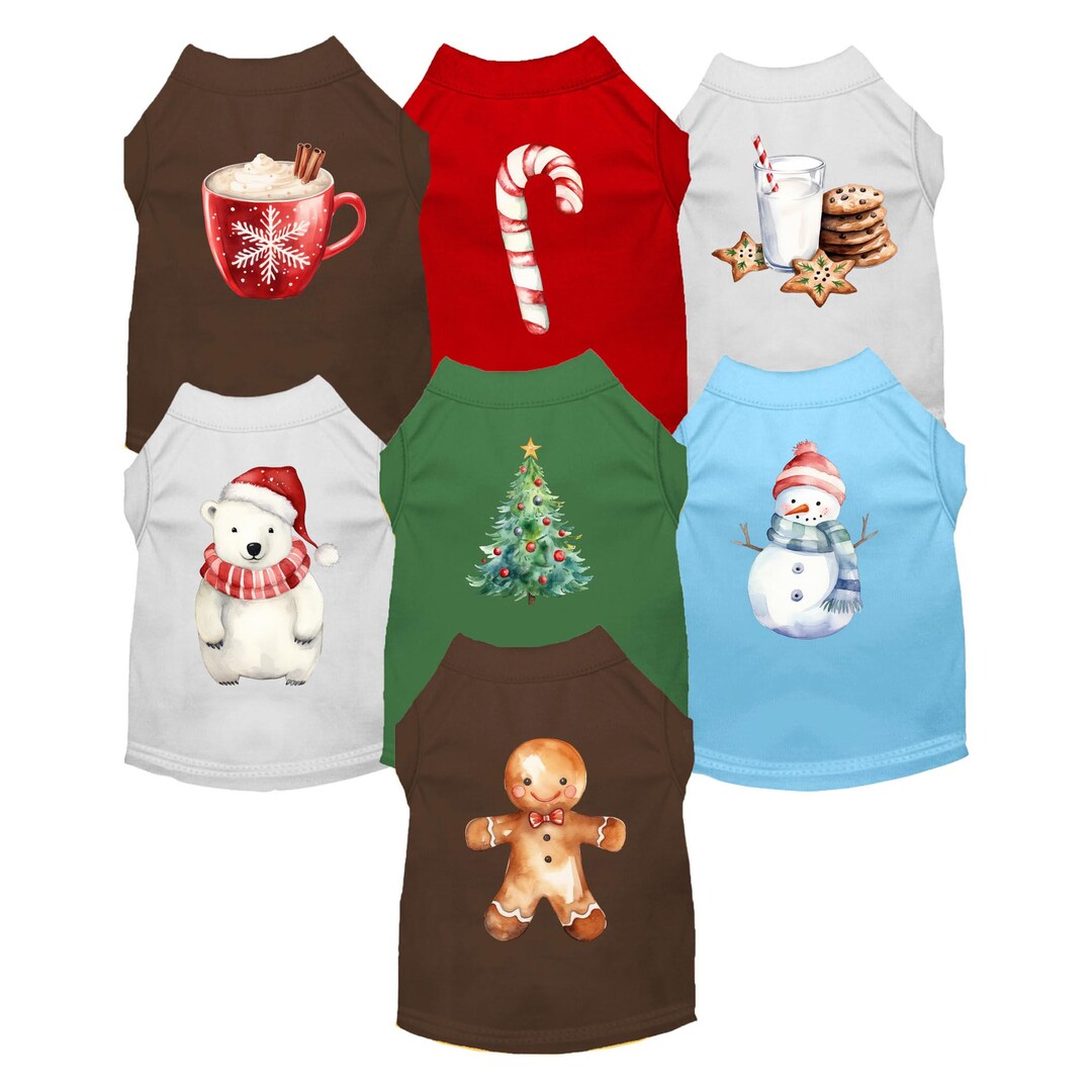 Dog Christmas Shirts, Candy Cane Shirt for Pet Dogs Cats, Matching ...