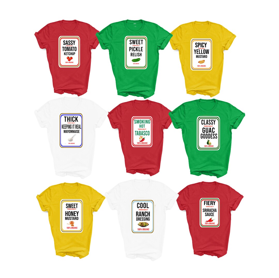 Condiment Shirt, Group Halloween Costumes, Group Halloween Shirts ...