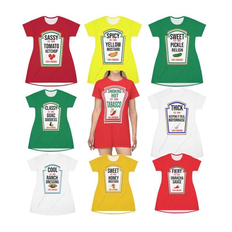 Condiment Group Costume T-shirt Dress Ketchup Mustard Relish - Etsy