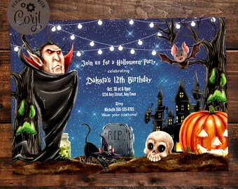 Vampire Birthday Invitation | Etsy