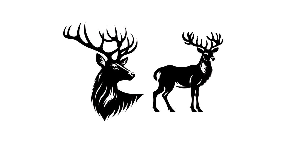 Deer DXF File, Laser Cut Design, CNC Template, Wildlife Silhouette ...