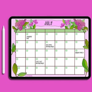 Lilacs Digital Calendar / Cute Calendar / Cute Digital Calendar ...