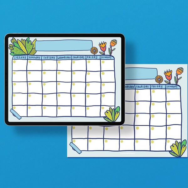 Printable Pastel Monthly Planner Undated Digital Planner - Etsy Canada